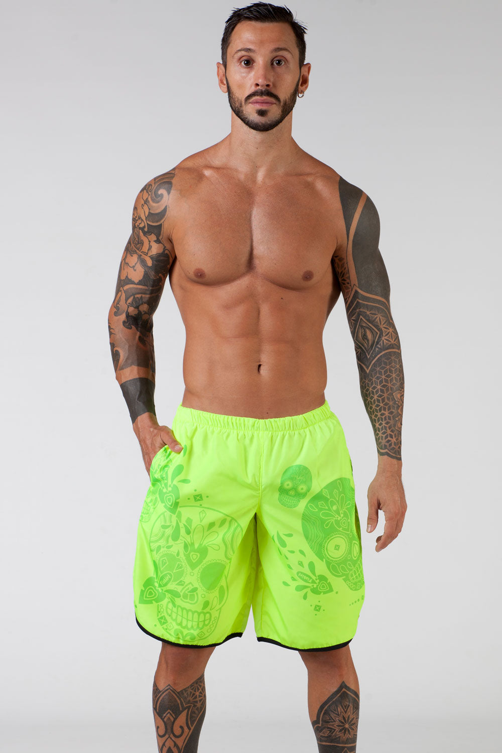 Shorts Mare Flatmuertos - Giallo – FishirtShop